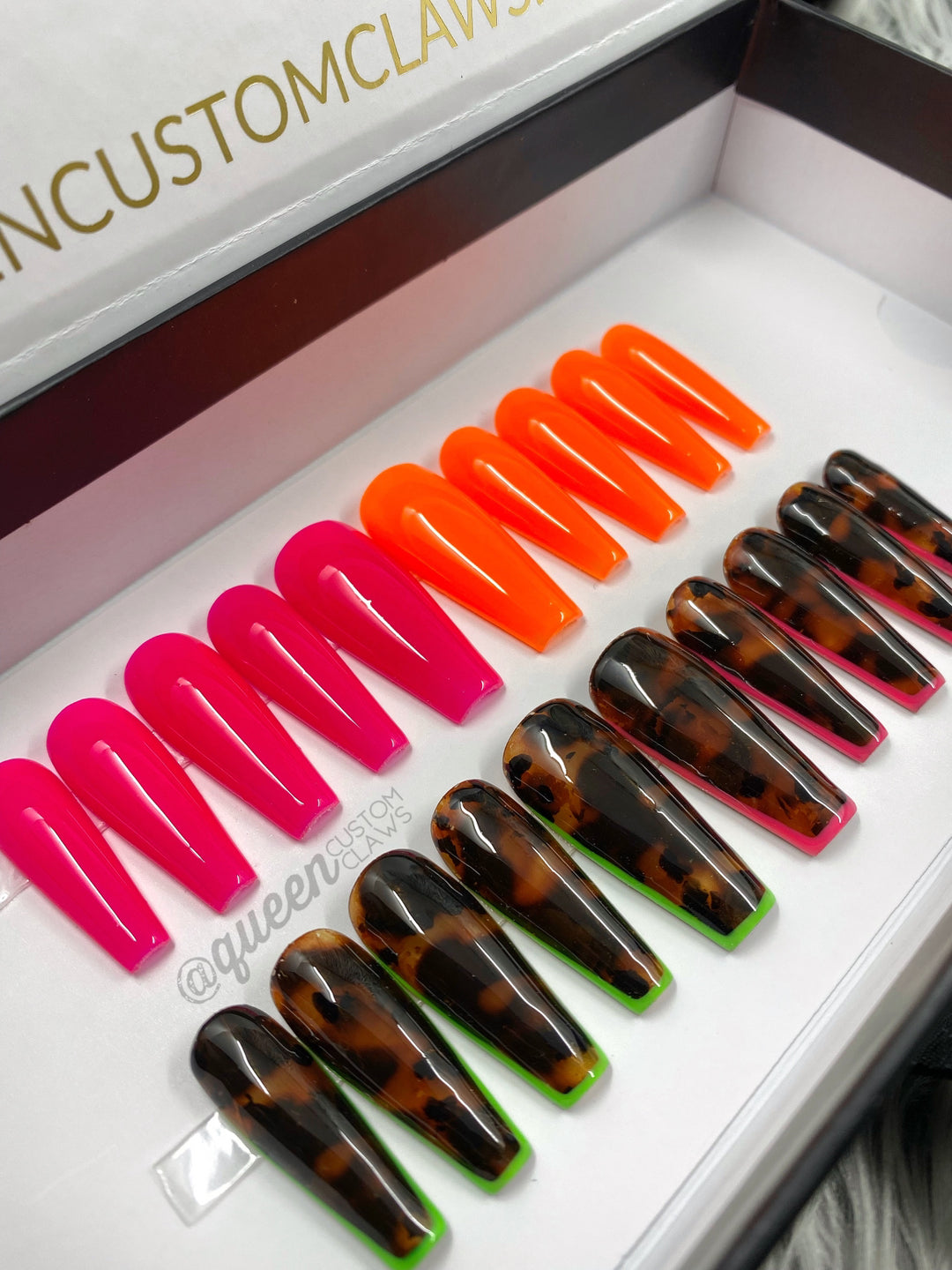 Tortoise shell Jelly press on nails – Queen Custom Claws